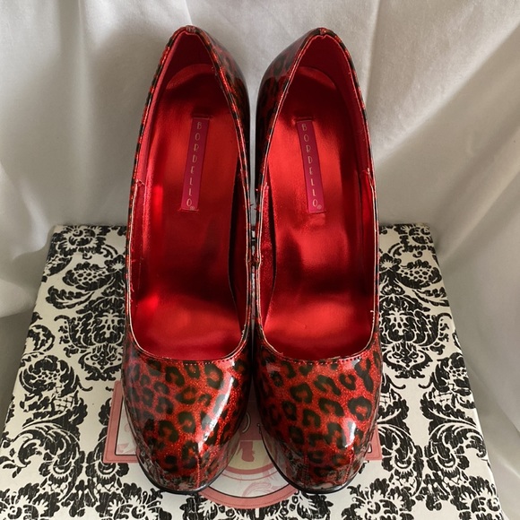 Shoes | Bordello Red Leopard Print Platform Stiletto Heels | Poshmark